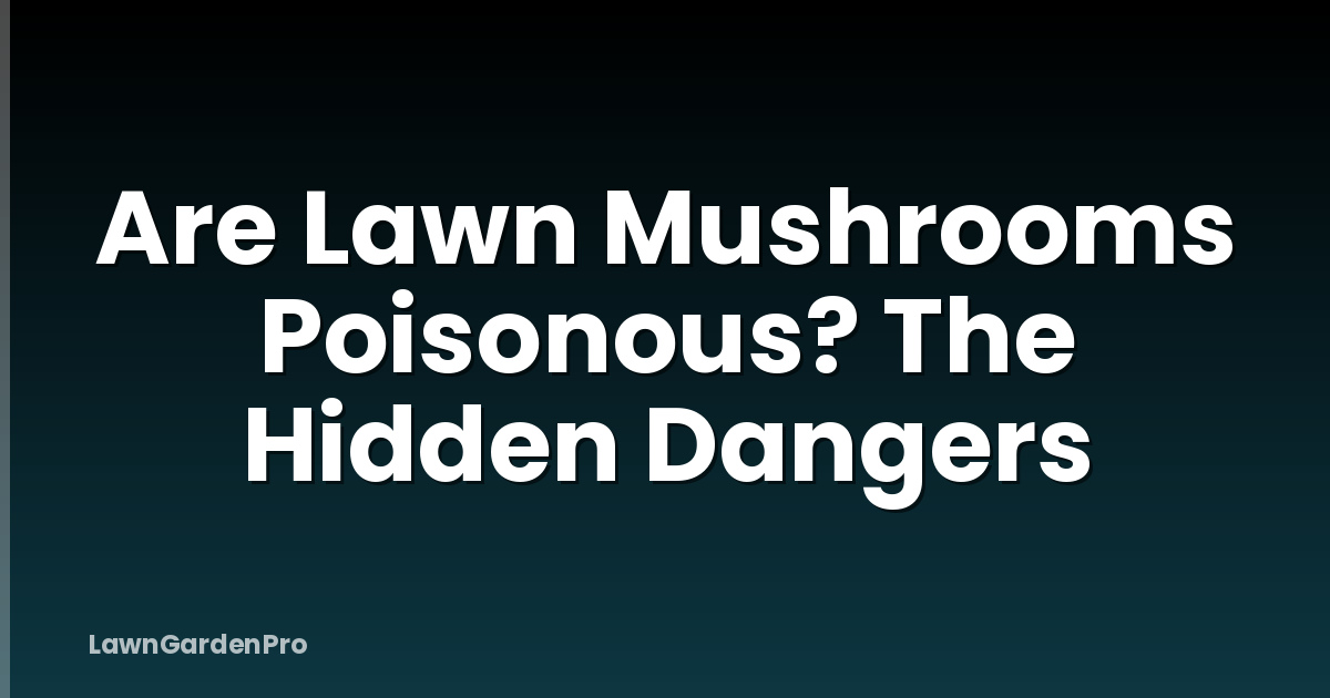 Are Lawn Mushrooms Poisonous? The Hidden Dangers - LawnGardenPro