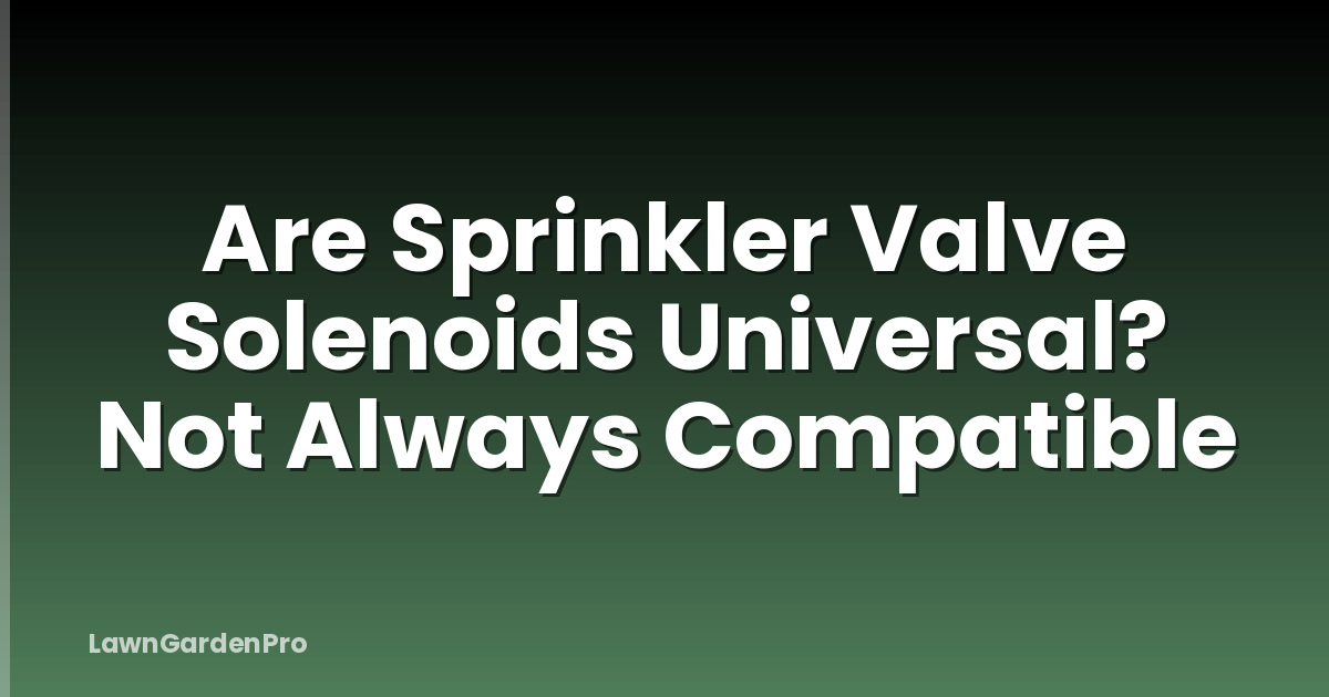 Are Sprinkler Valve Solenoids Universal? Not Always Compatible ...