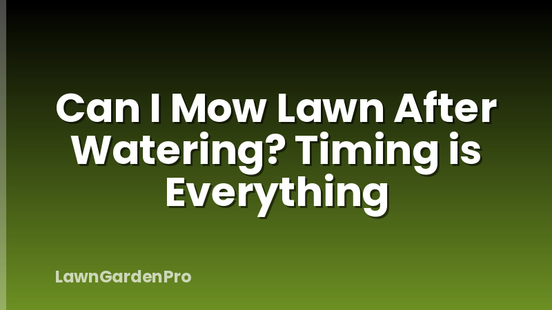 Can I Mow Lawn After Watering? Timing is Everything - LawnGardenPro