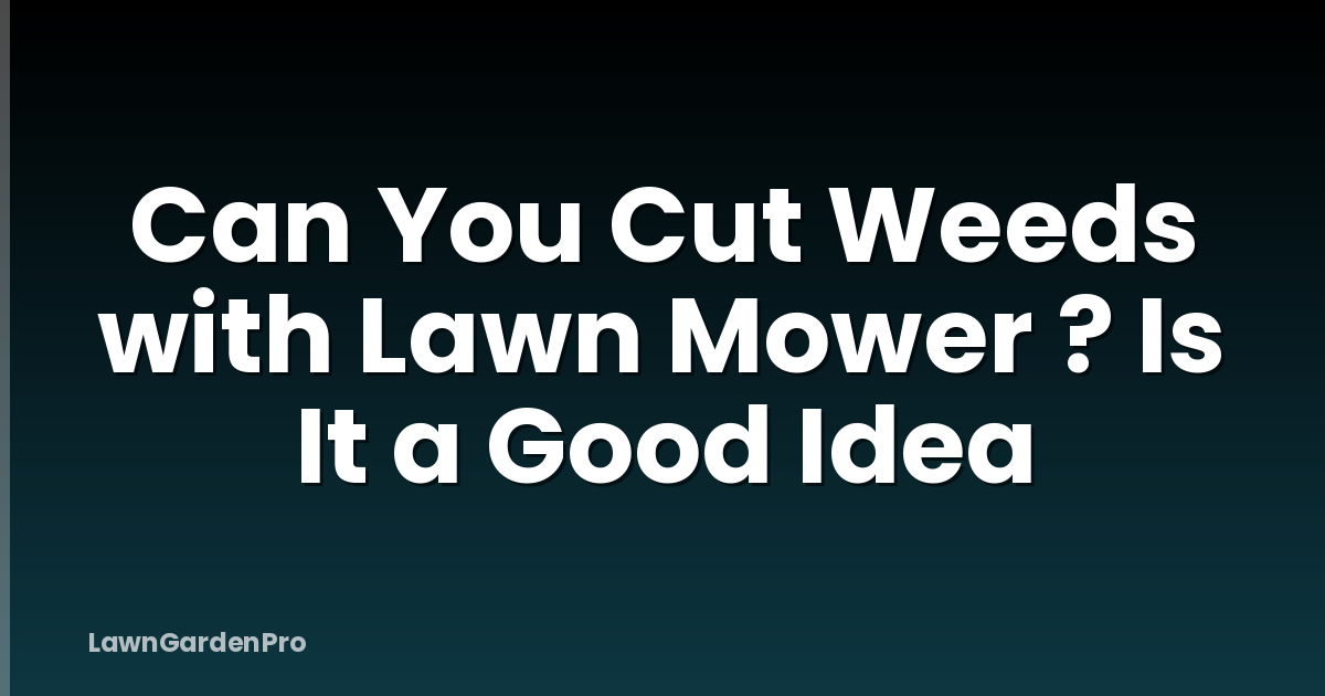 Can You Cut Weeds with Lawn Mower ? Is It a Good Idea - LawnGardenPro