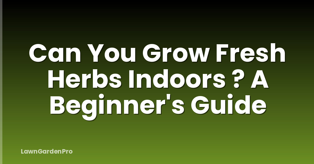 Can You Grow Fresh Herbs Indoors ? A Beginner's Guide - LawnGardenPro