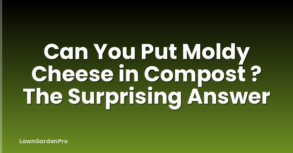 Can You Put Moldy Cheese in Compost ? The Surprising Answer - LawnGardenPro