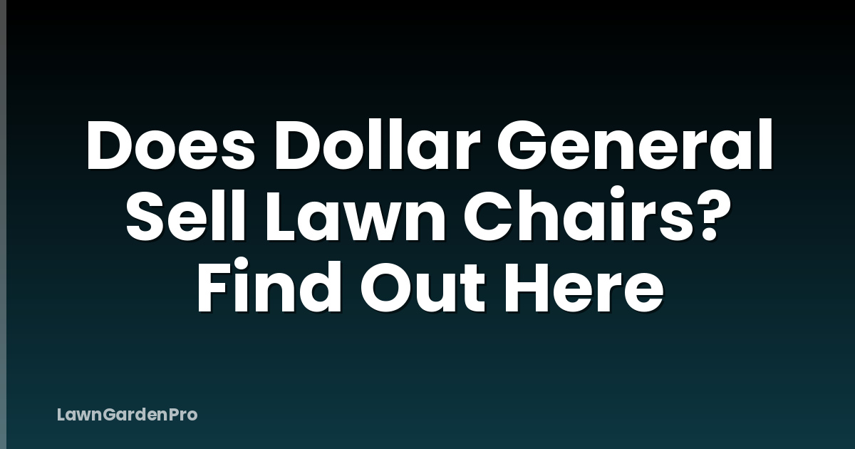 Does Dollar General Sell Lawn Chairs? Find Out Here - LawnGardenPro