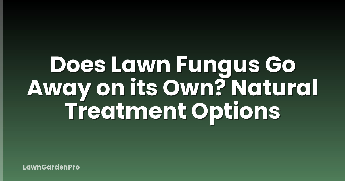 Does Lawn Fungus Go Away on its Own? Natural Treatment Options ...