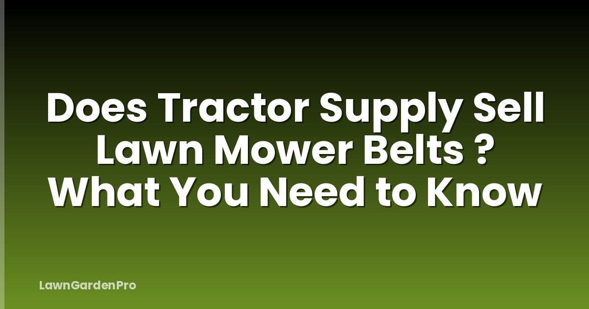 Does Tractor Supply Sell Lawn Mower Belts ? What You Need to Know ...