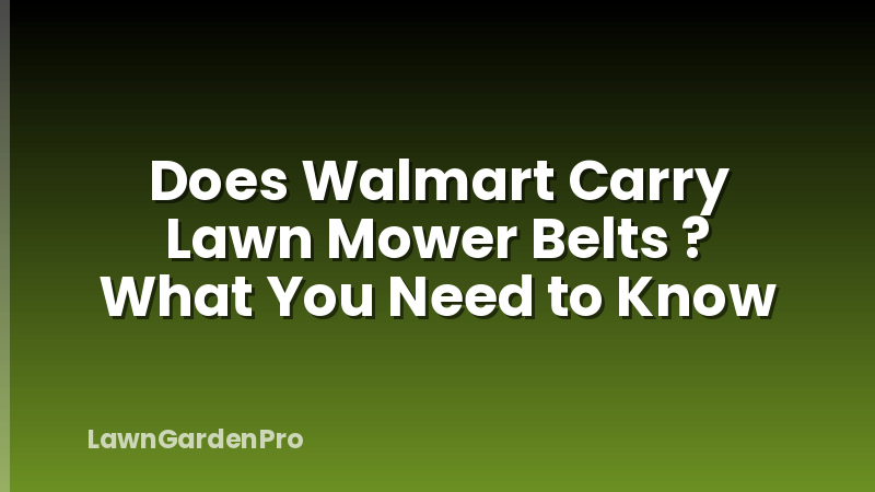 Does Walmart Carry Lawn Mower Belts ? What You Need to Know - LawnGardenPro