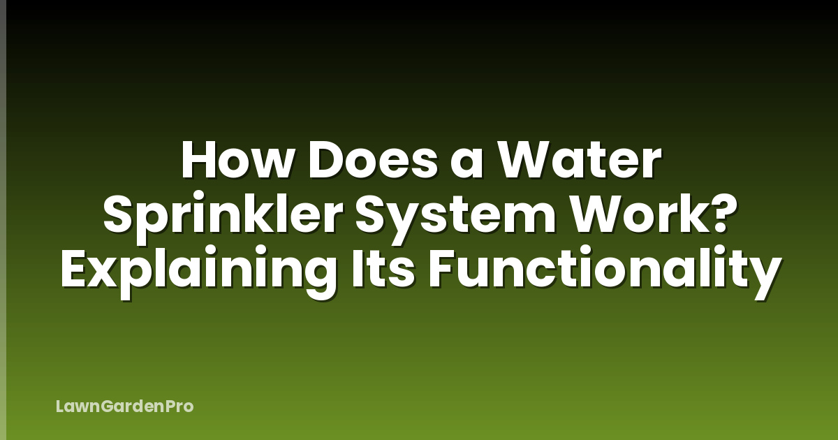 How Does a Water Sprinkler System Work? Explaining Its Functionality ...