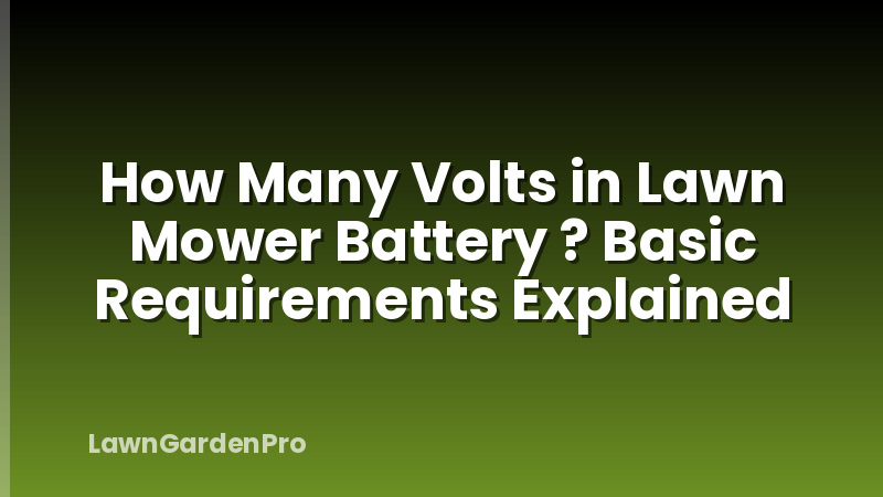 How Many Volts in Lawn Mower Battery ? Basic Requirements Explained ...