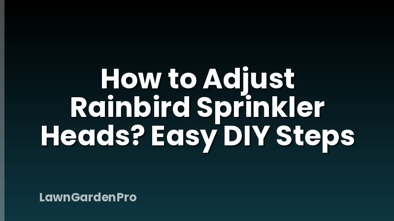 How to Adjust Rainbird Sprinkler Heads? Easy DIY Steps - LawnGardenPro