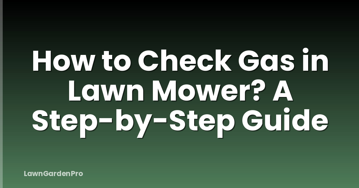 How to Check Gas in Lawn Mower? A Step-by-Step Guide - LawnGardenPro
