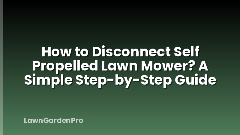 How to Disconnect Self Propelled Lawn Mower? A Simple Step-by-Step ...