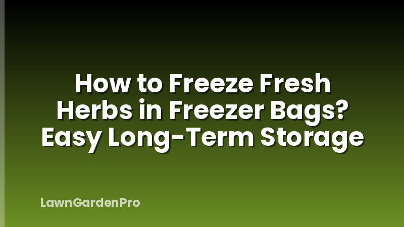 How to Freeze Fresh Herbs in Freezer Bags? Easy Long-Term Storage ...