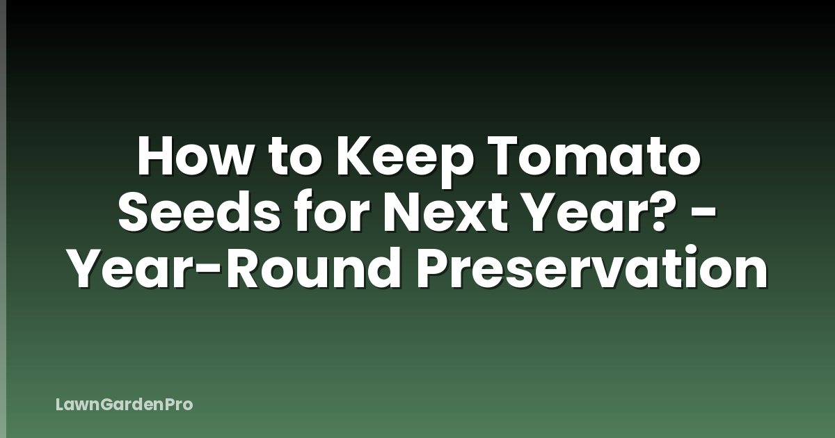 How to Keep Tomato Seeds for Next Year? - Year-Round Preservation ...