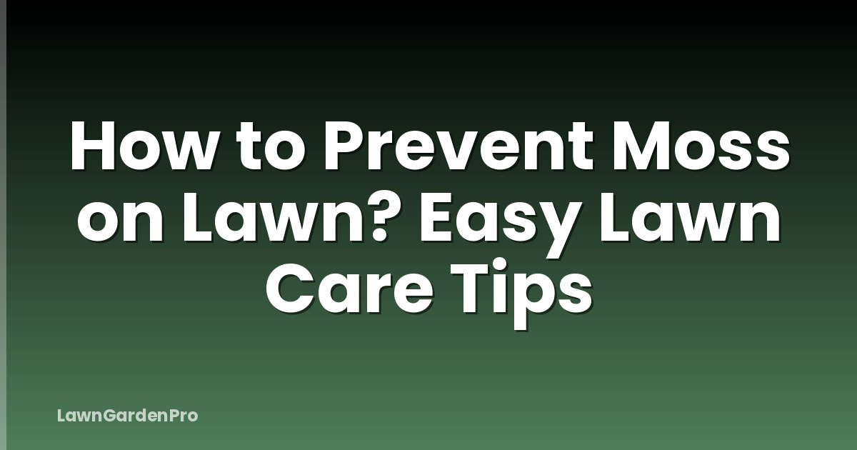 How to Prevent Moss on Lawn? Easy Lawn Care Tips - LawnGardenPro
