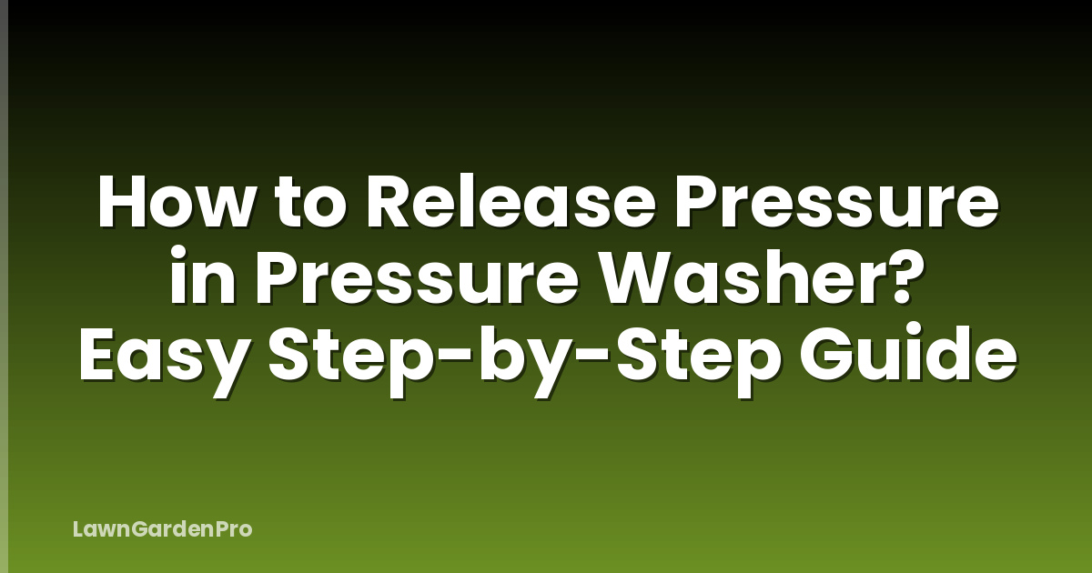 How to Release Pressure in Pressure Washer? Easy Step-by-Step Guide ...