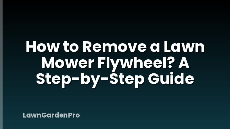 How to Remove a Lawn Mower Flywheel? A Step-by-Step Guide - LawnGardenPro