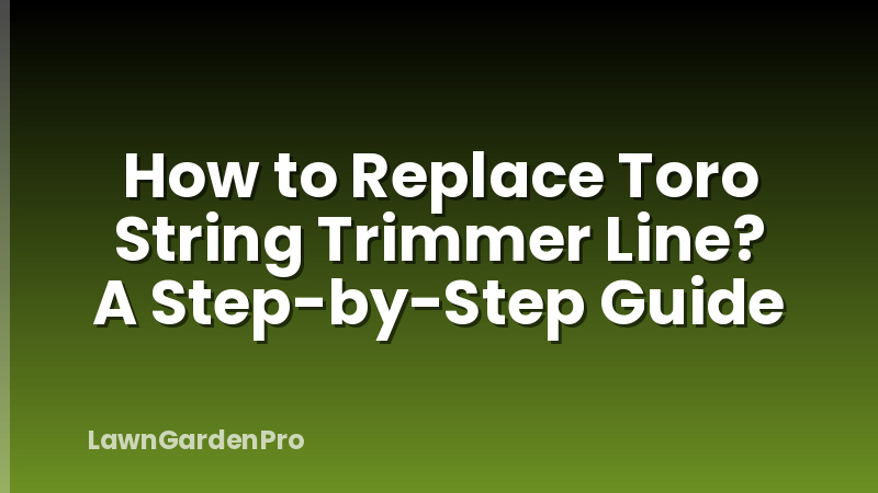 How to Replace Toro String Trimmer Line? A Step-by-Step Guide ...