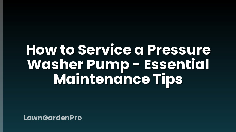 How to Service a Pressure Washer Pump - Essential Maintenance Tips ...