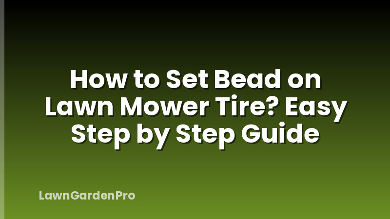 How to Set Bead on Lawn Mower Tire? Easy Step by Step Guide - LawnGardenPro