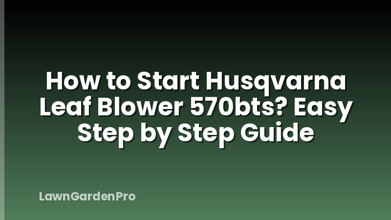 How to Start Husqvarna Leaf Blower 570bts? Easy Step by Step Guide ...