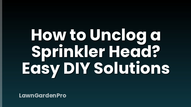 How to Unclog a Sprinkler Head? Easy DIY Solutions - LawnGardenPro