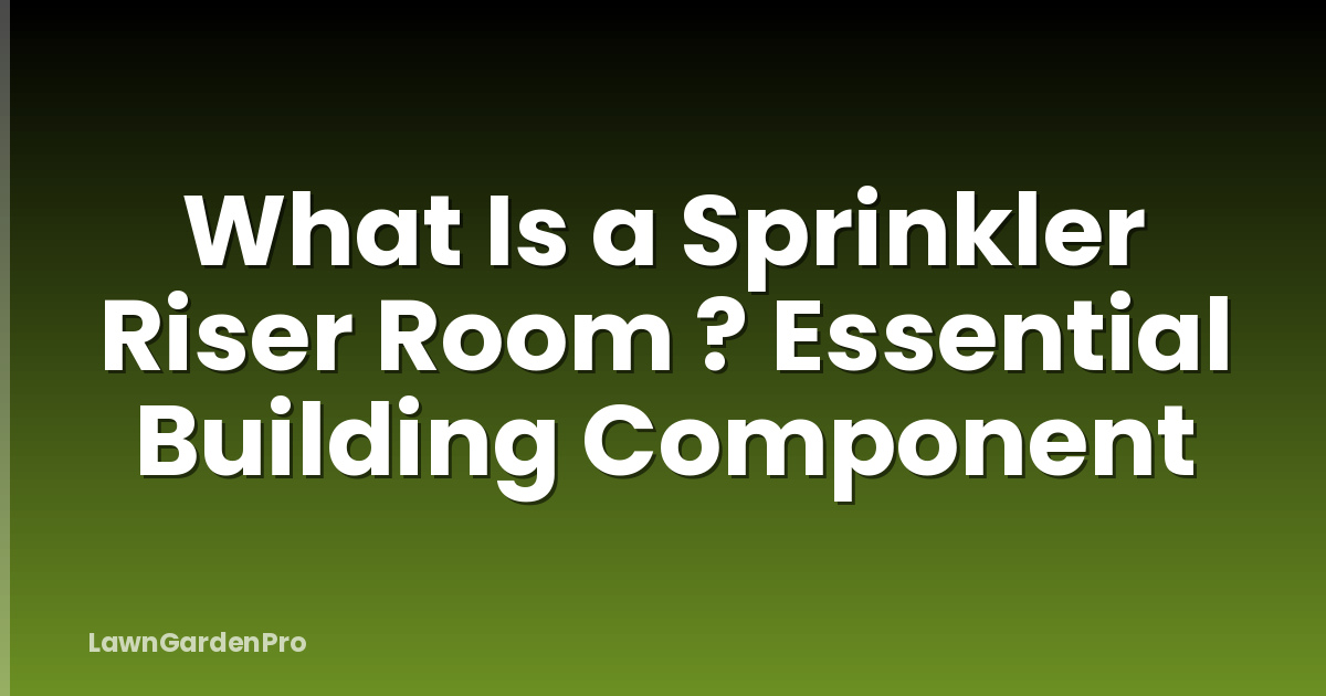 What Is a Sprinkler Riser Room ? Essential Building Component ...