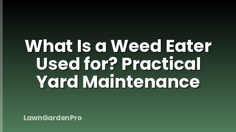 What Is a Weed Eater Used for? Practical Yard Maintenance - LawnGardenPro