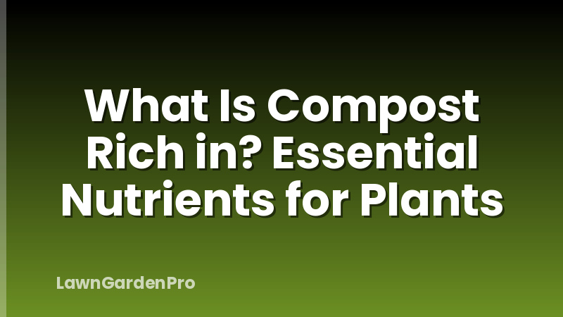 What Is Compost Rich in? Essential Nutrients for Plants - LawnGardenPro