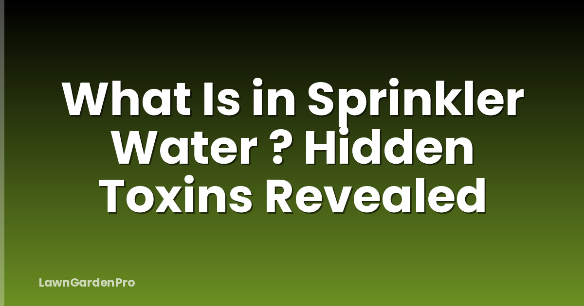 What Is in Sprinkler Water ? Hidden Toxins Revealed - LawnGardenPro