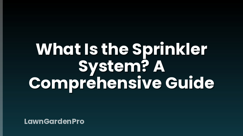 What Is the Sprinkler System? A Comprehensive Guide - LawnGardenPro