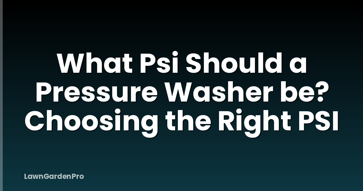 What Psi Should a Pressure Washer be? Choosing the Right PSI ...
