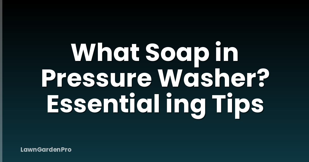 What Soap in Pressure Washer? Essential ing Tips - LawnGardenPro