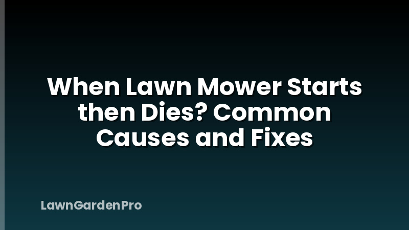 When Lawn Mower Starts then Dies? Common Causes and Fixes - LawnGardenPro