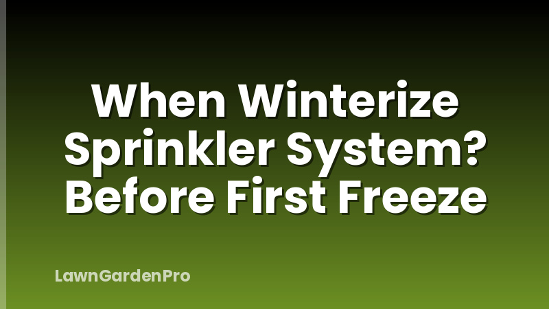 When Winterize Sprinkler System? Before First Freeze - LawnGardenPro