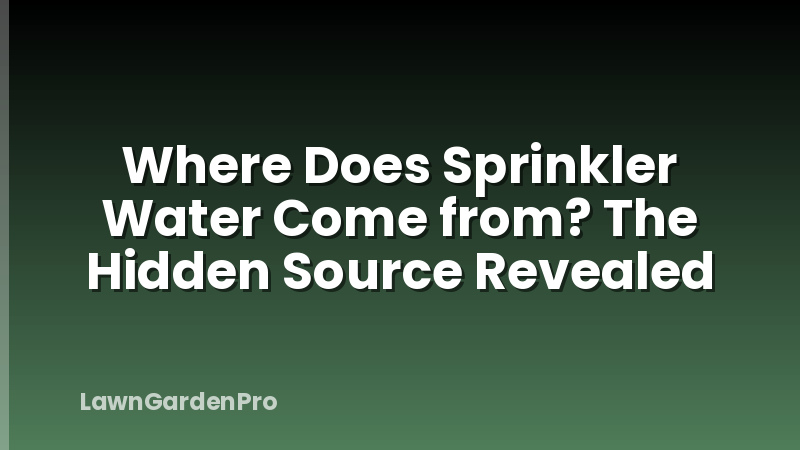 Where Does Sprinkler Water Come from? The Hidden Source Revealed ...