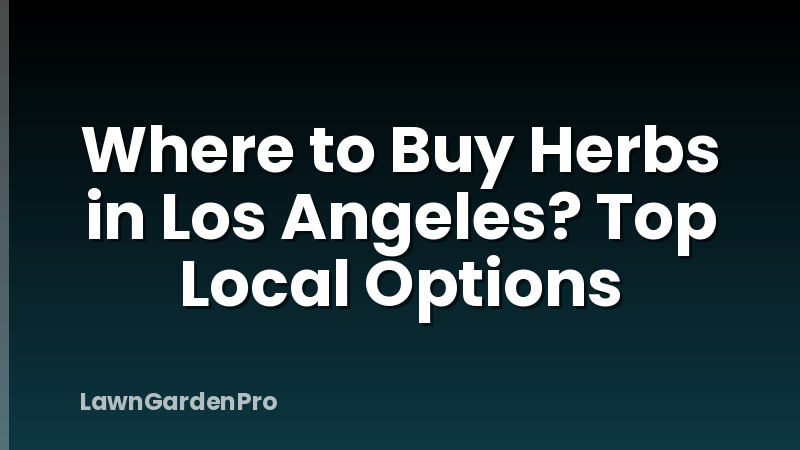Where to Buy Herbs in Los Angeles? Top Local Options - LawnGardenPro