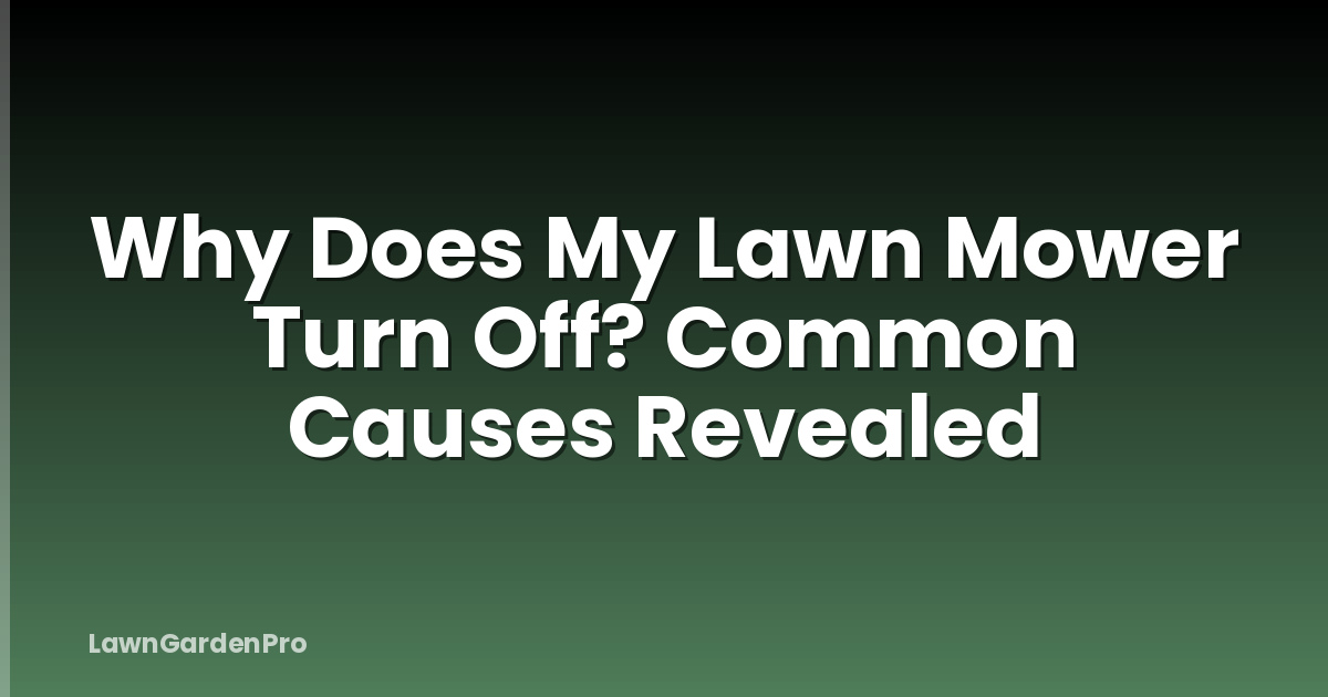 Why Does My Lawn Mower Turn Off? Common Causes Revealed - LawnGardenPro