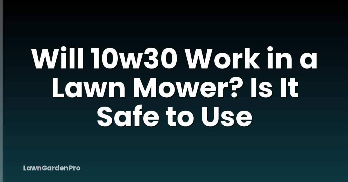 Will 10w30 Work in a Lawn Mower? Is It Safe to Use - LawnGardenPro